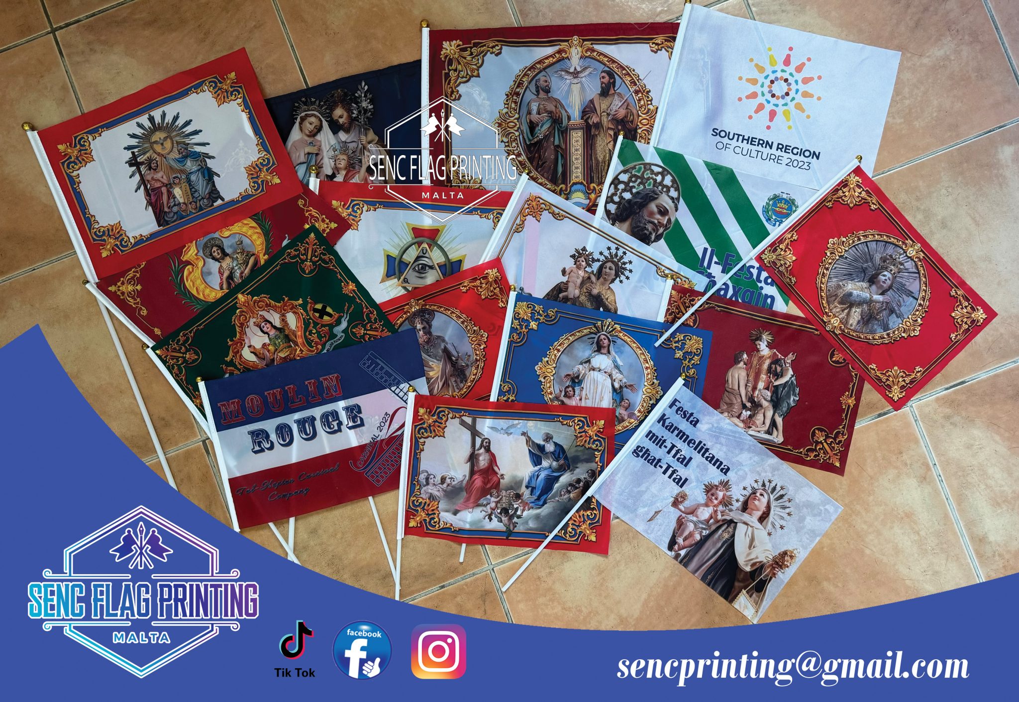 Hand Flags - SENC Flag Printing Malta